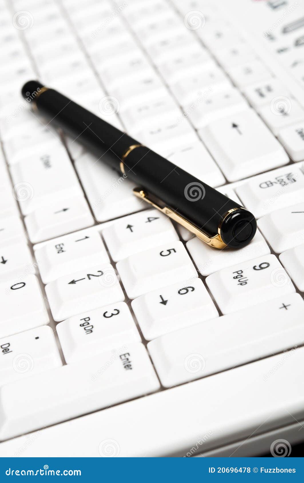 Pen on keyboard stock photo. Image of equipment, modern - 20696478