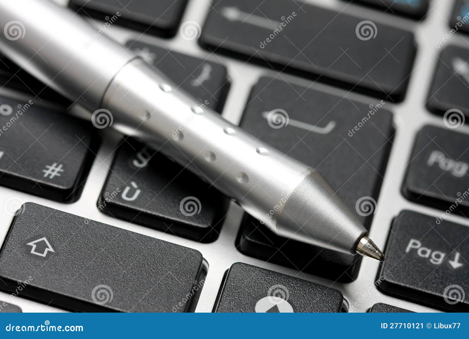 Pen on Keyboard stock image. Image of technology, laptop - 27710121