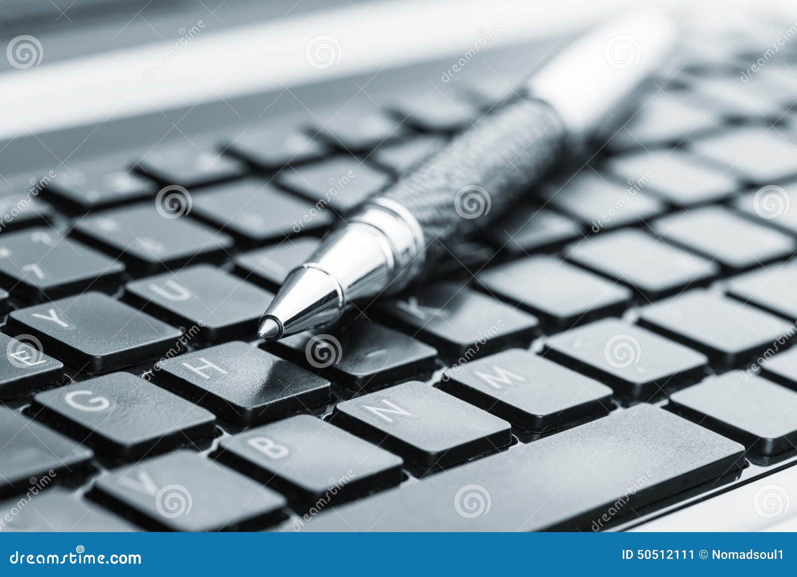 Pen on the keyboard stock image. Image of note, meeting - 50512111