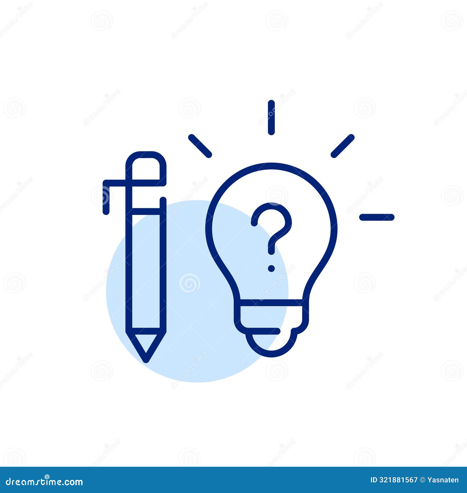 Pen, Light Bulb and Question Mark. Expressing Ideas through Creative ...