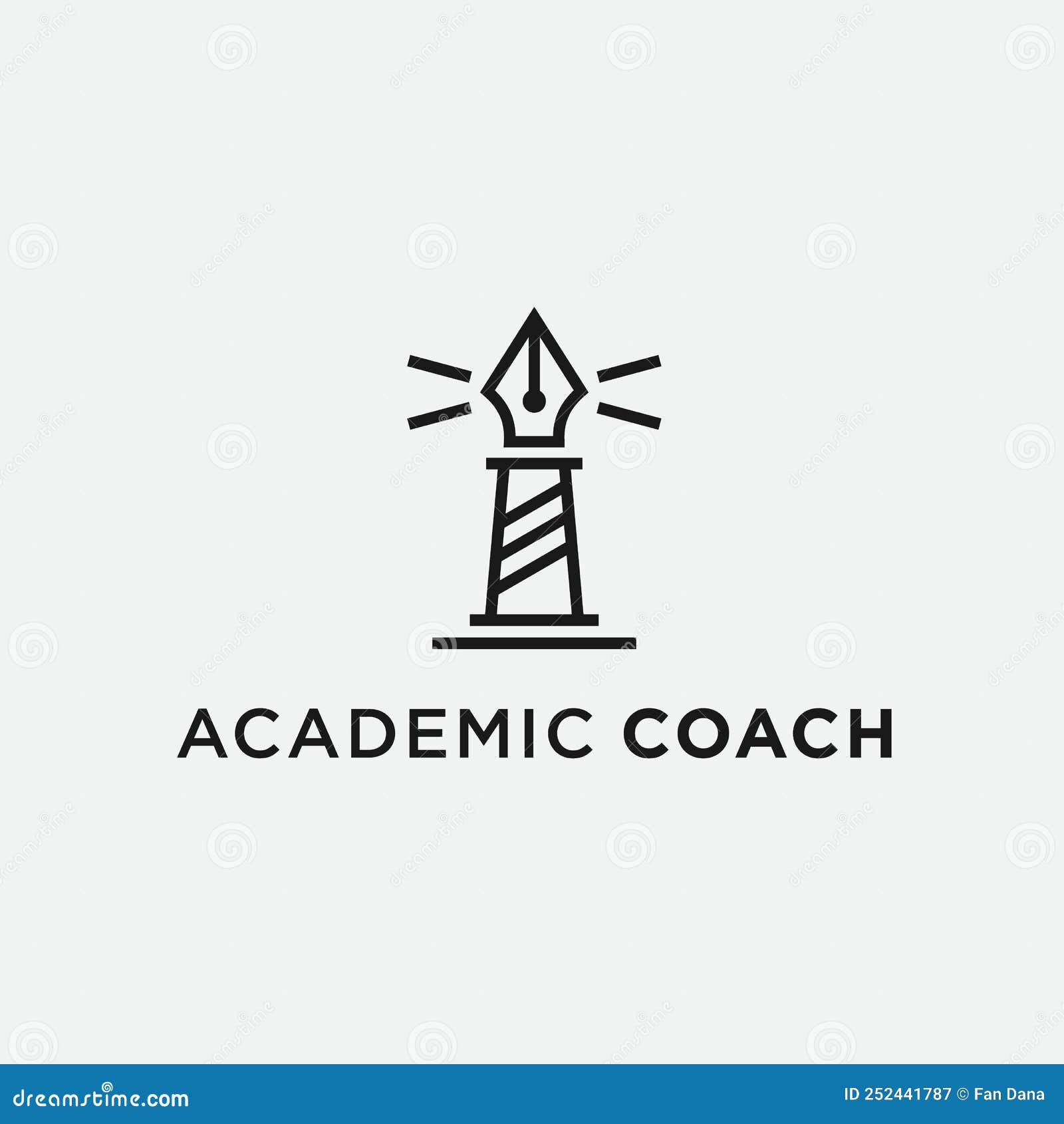 Pen Lighthouse Logo Design Vector Illustration Stock Vector ...