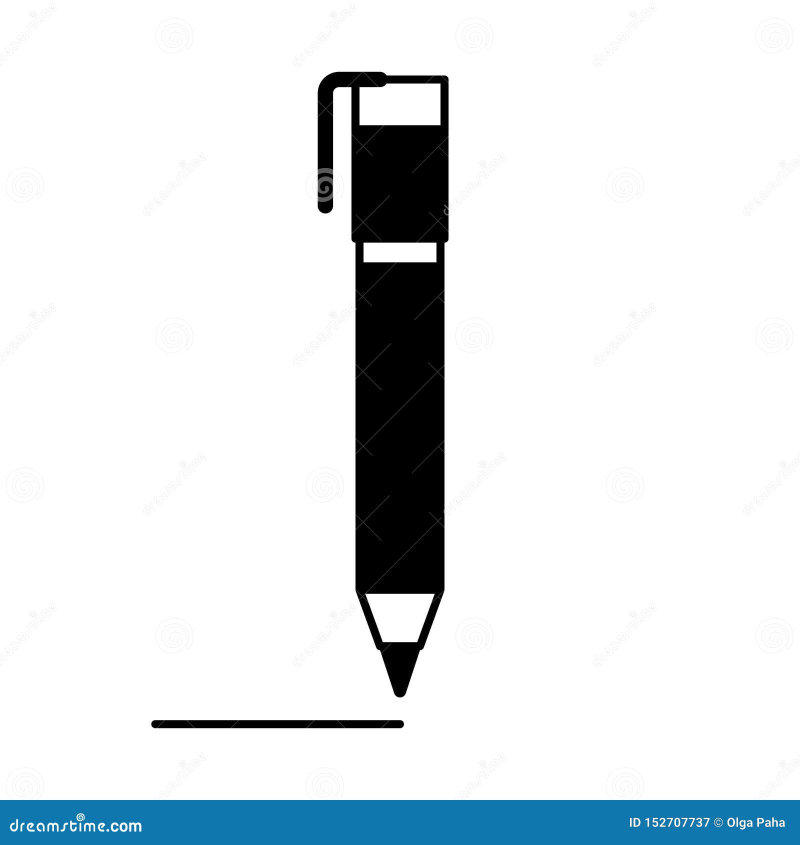 Pen and line stock vector. Illustration of ballpen, flat - 152707737