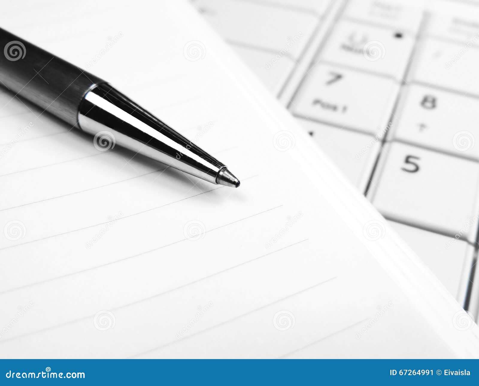 Pen and lined paper stock image. Image of indoors, laptop - 67264991