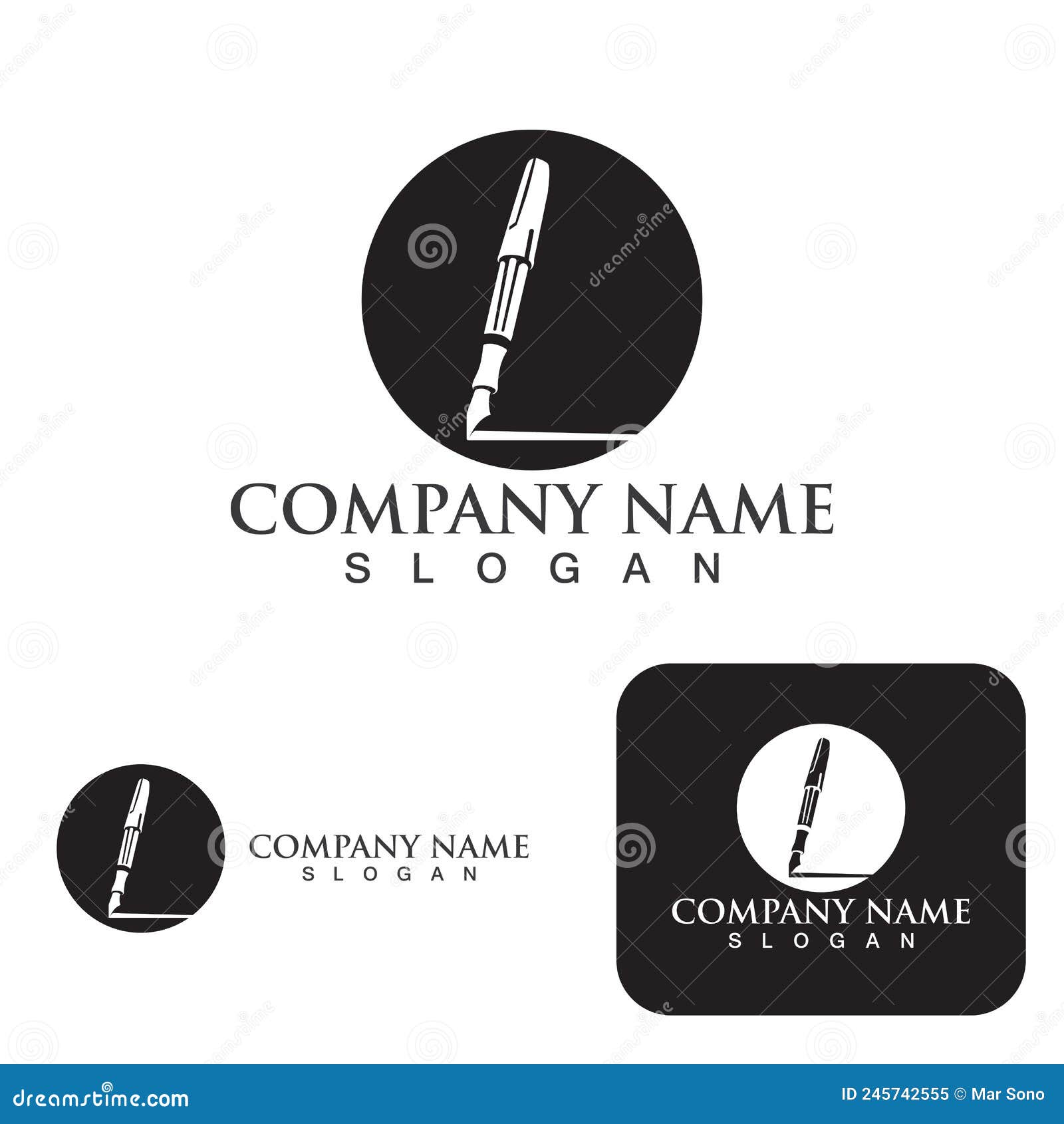 Pen Logo and Symbol Template Stock Vector - Illustration of abstract ...