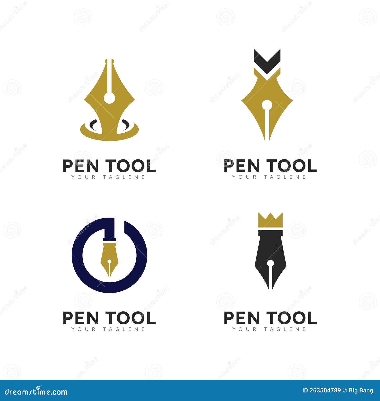 Pen Logo Tool Gradient Colorful Style Vector Stock Vector ...