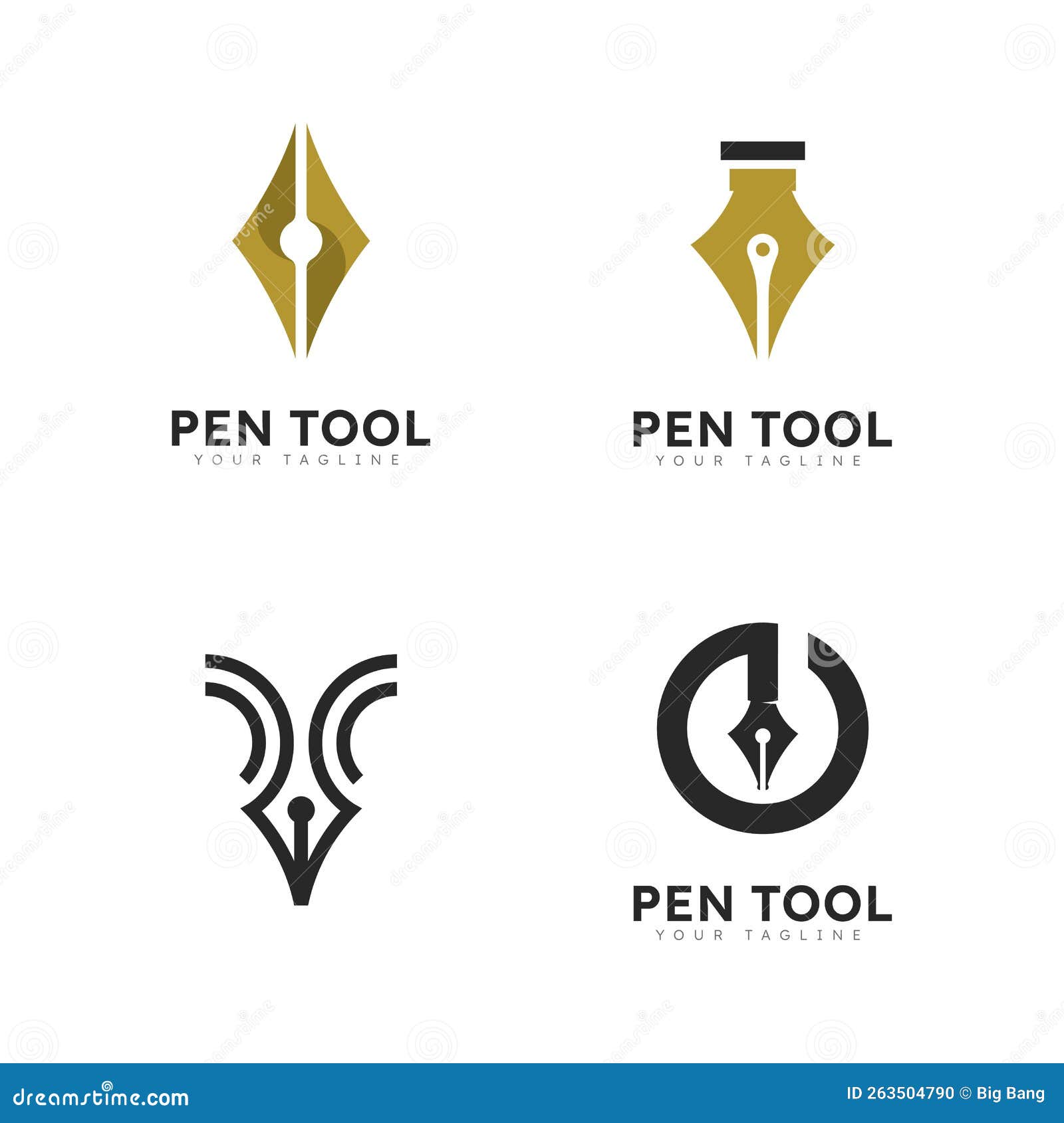 Pen Logo Tool Gradient Colorful Style Vector Stock Vector ...