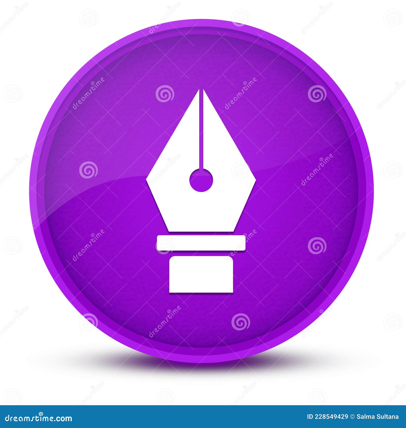 Pen Luxurious Glossy Purple Round Button Abstract Stock Illustration ...