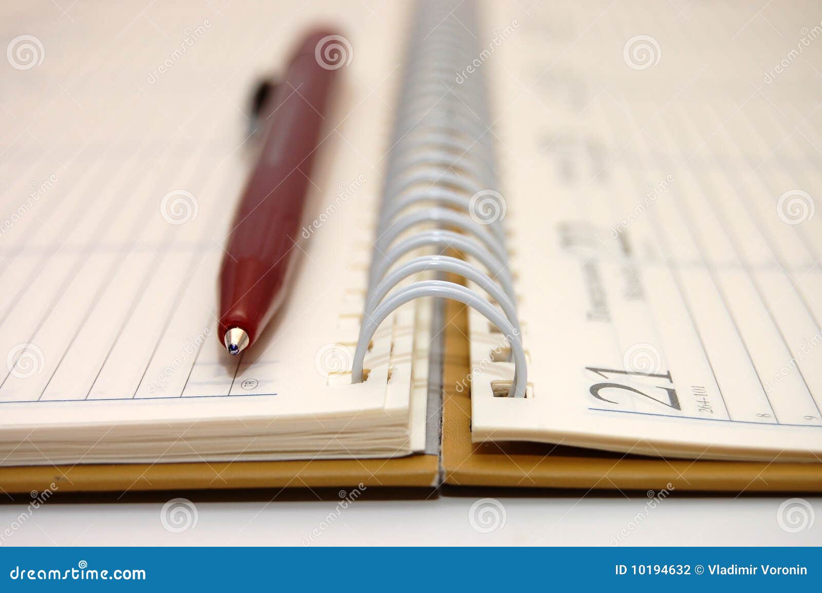 Pen Lying on Opened Notebook Stock Photo - Image of notebooks, notebook ...