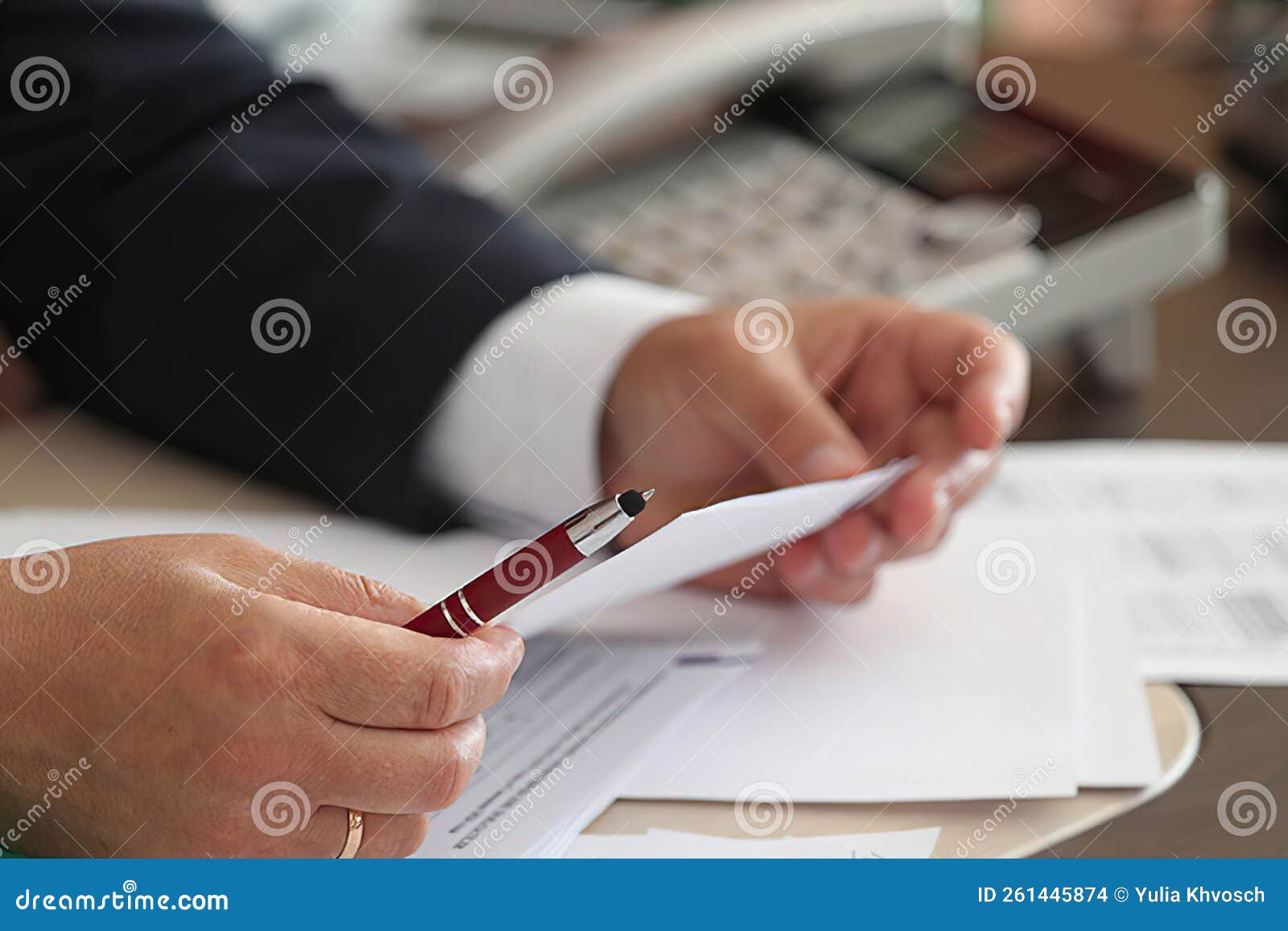 Pen in a Man S Hand, Close Up. the Man Signs the Contract. Stock Photo ...