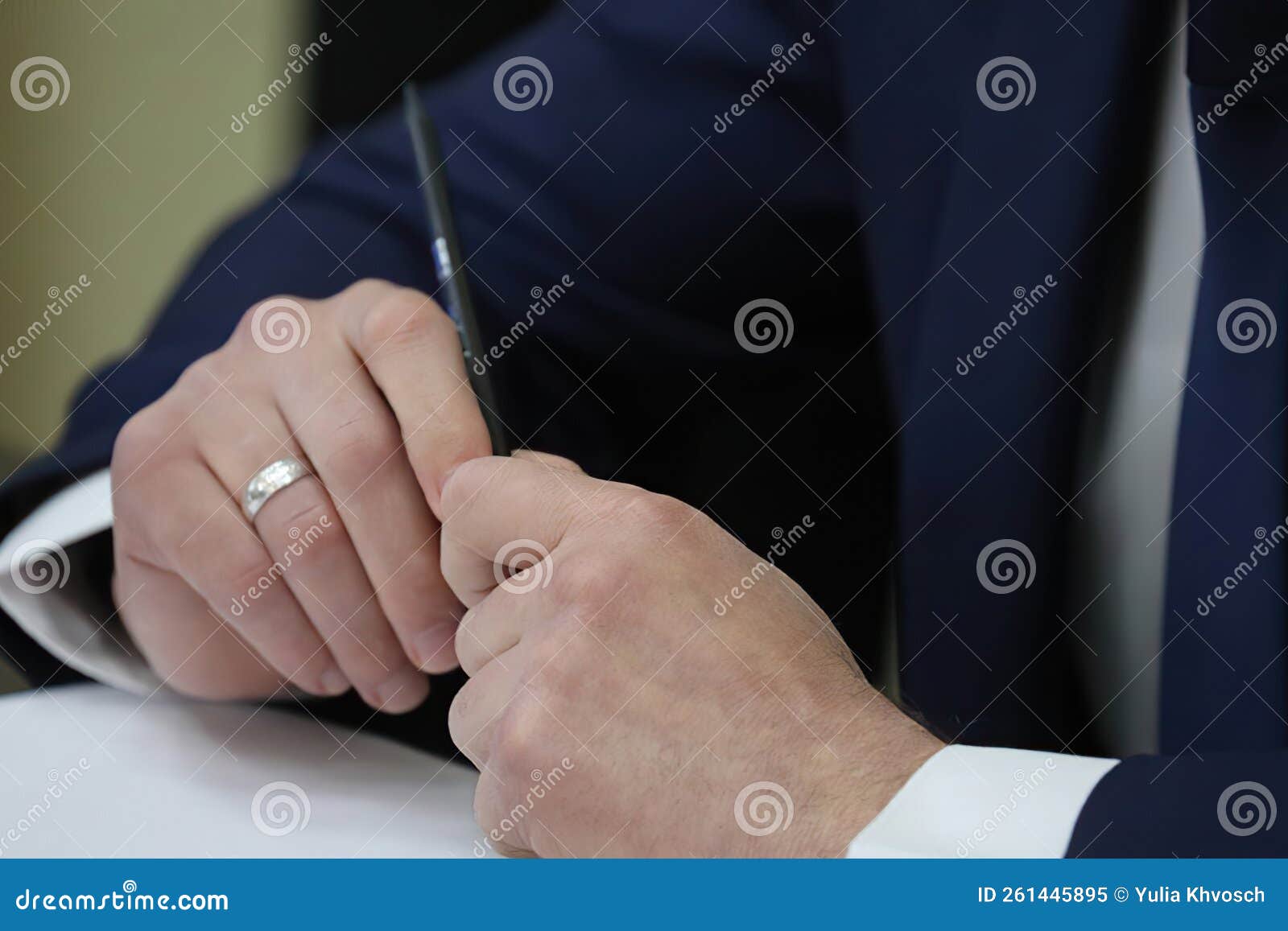 Pen in a Man S Hand, Close Up. the Man Signs the Contract. Stock Image ...