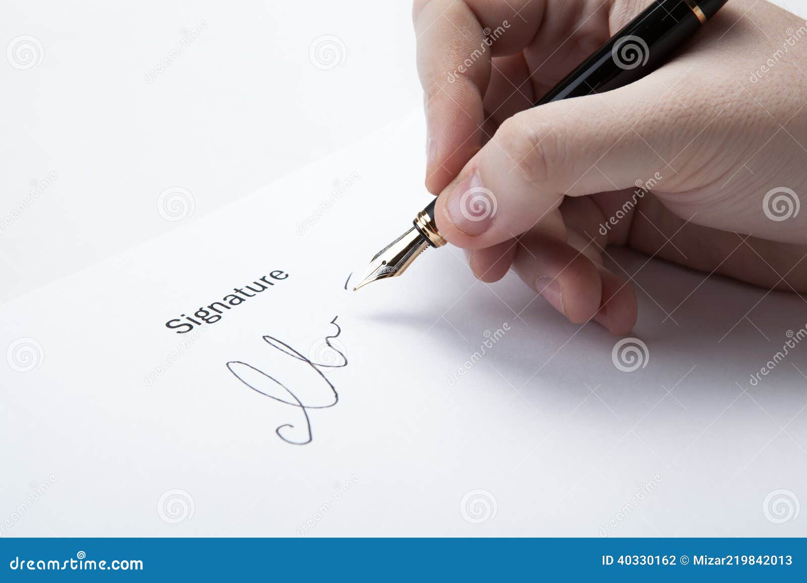 Pen in the Man S Hand and Signature Stock Photo - Image of verification ...
