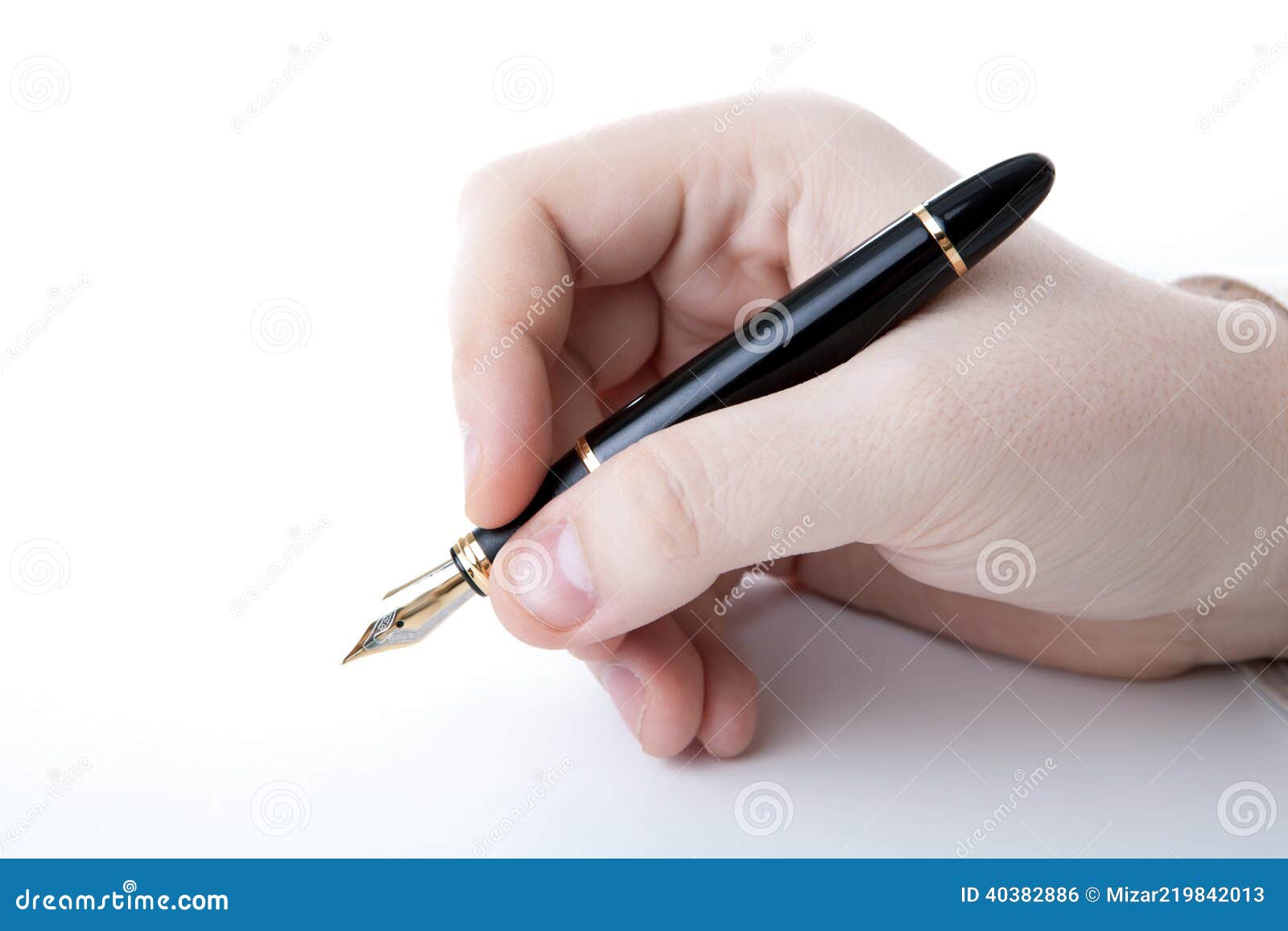 Pen in the Man S Hand and Signature Stock Photo - Image of white, human ...