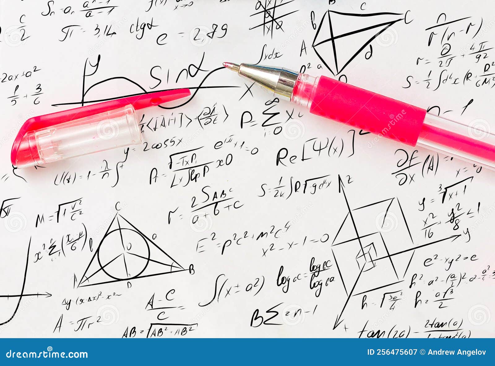 Pen on Mathematic Formula Exercise Test Paper in Education School ...