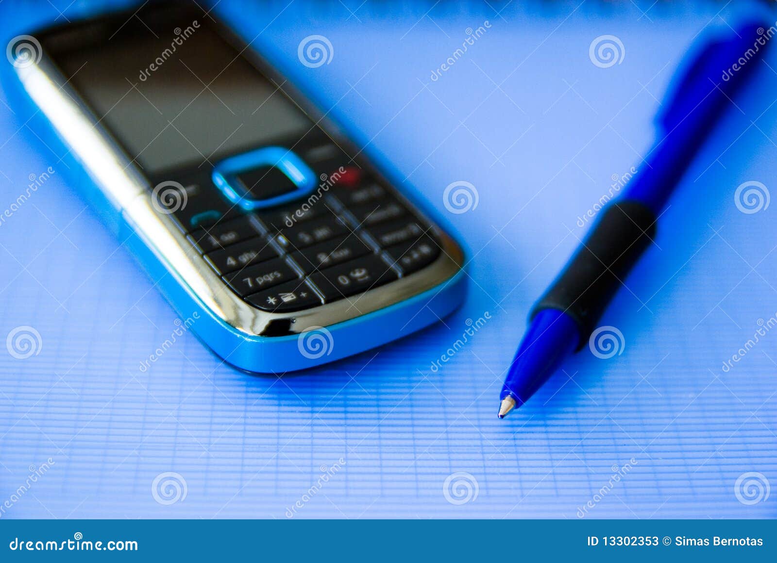 Pen and mobile phone stock image. Image of texture, blue - 13302353