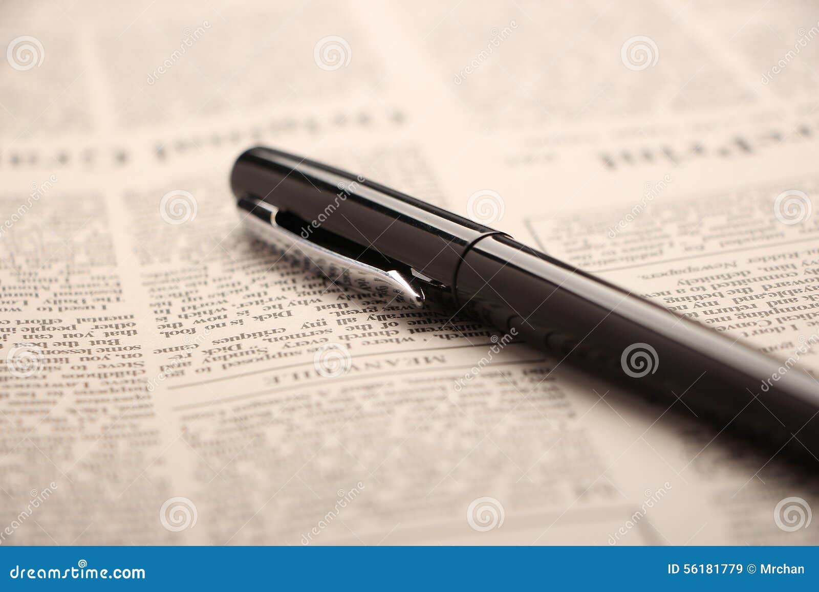 Pen on newspaper stock image. Image of main, facts, publications - 56181779