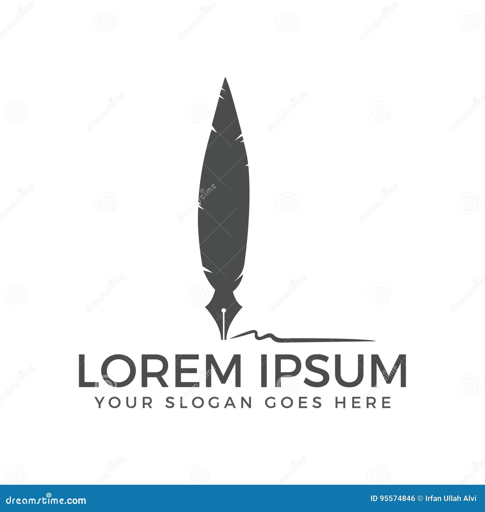 Pen Nib E Piuma Logo Vector Illustrazione Di Una Penna Illustrazione ...