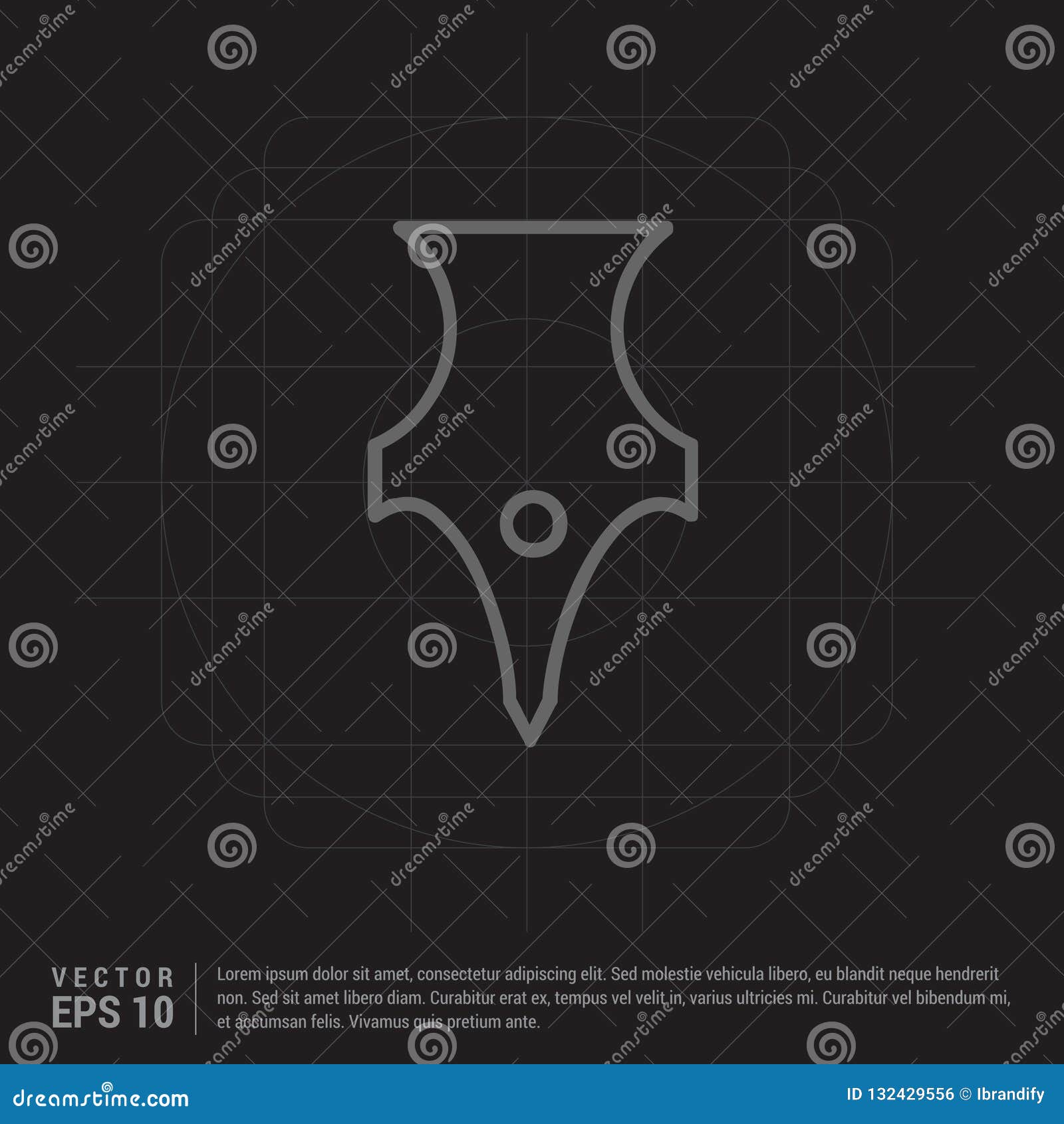 Pen nib icon stock vector. Illustration of vector, sign - 132429556