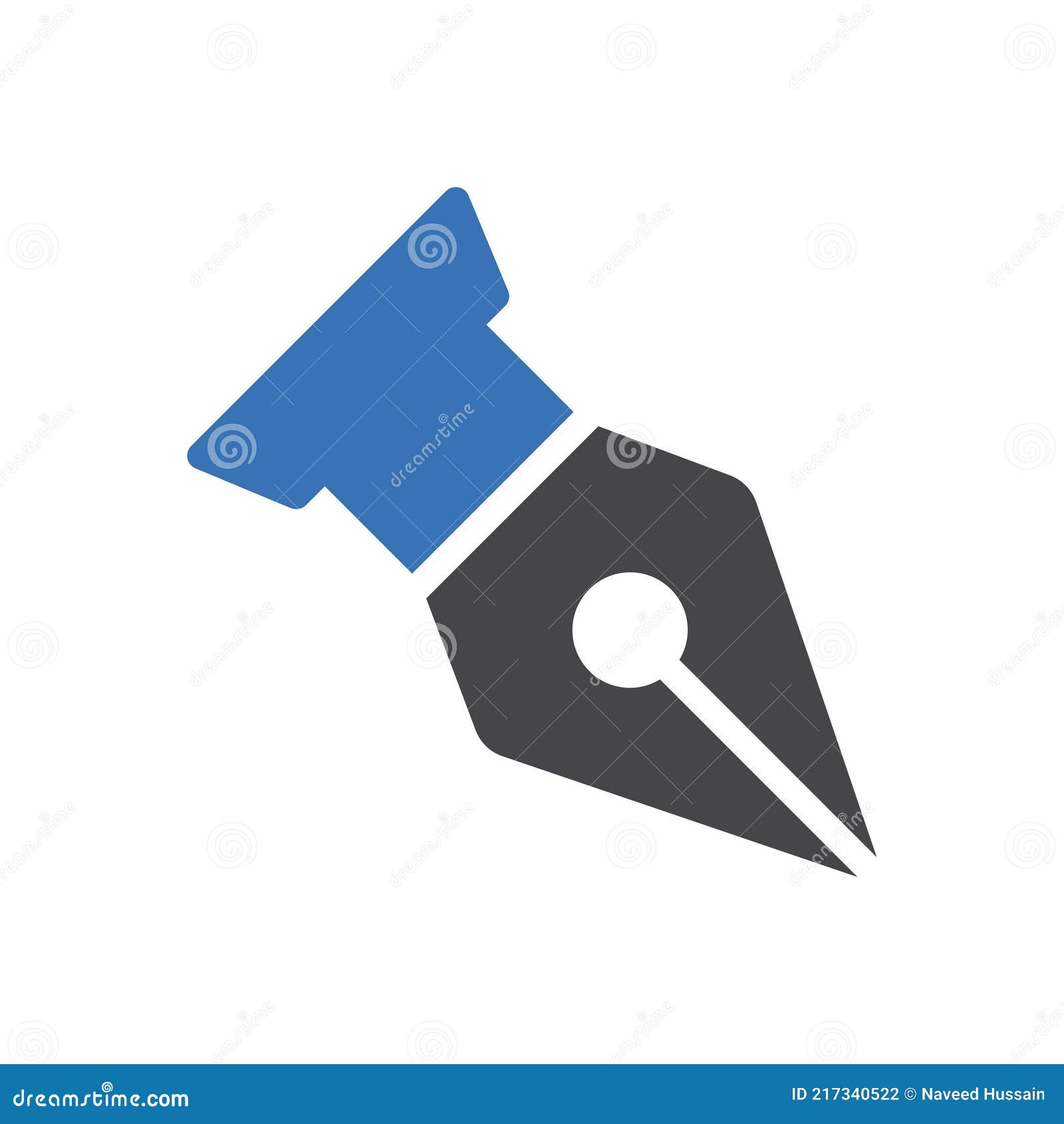 Pen nib stock vector. Illustration of metal, flat, calligraphy - 217340522