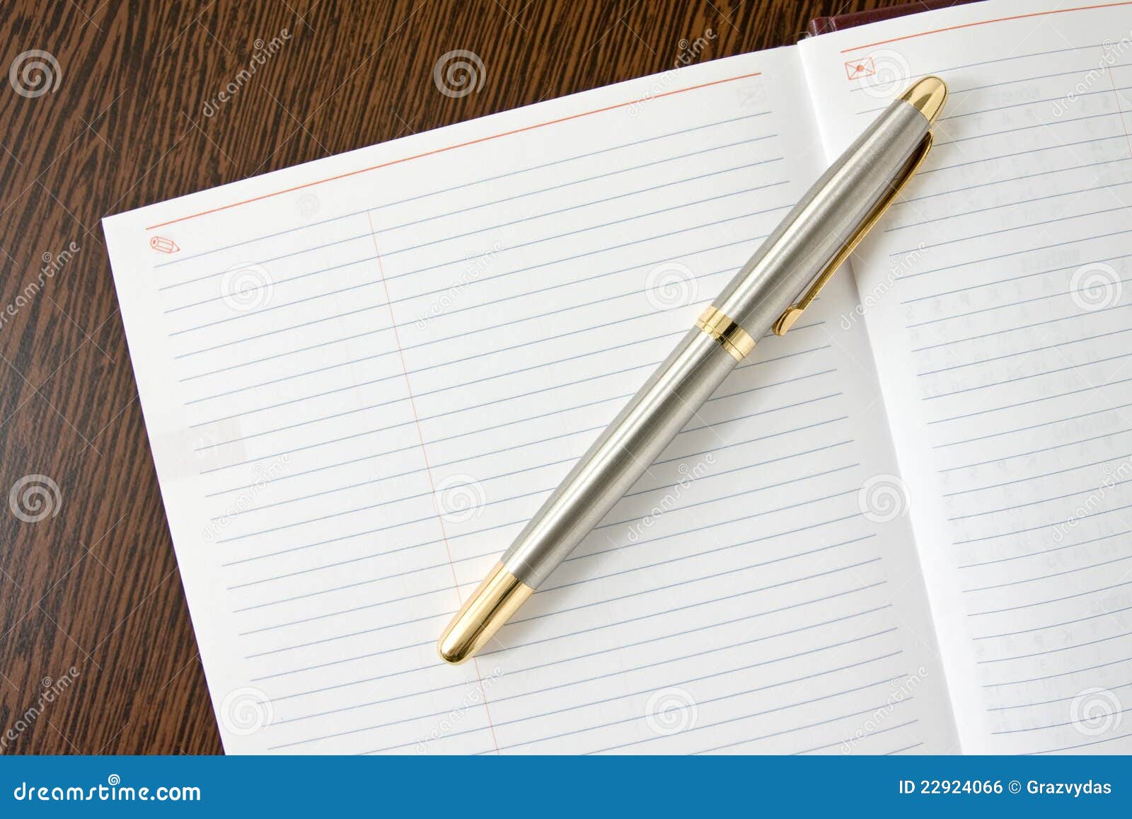 Pen and notebook stock photo. Image of document, page - 22924066