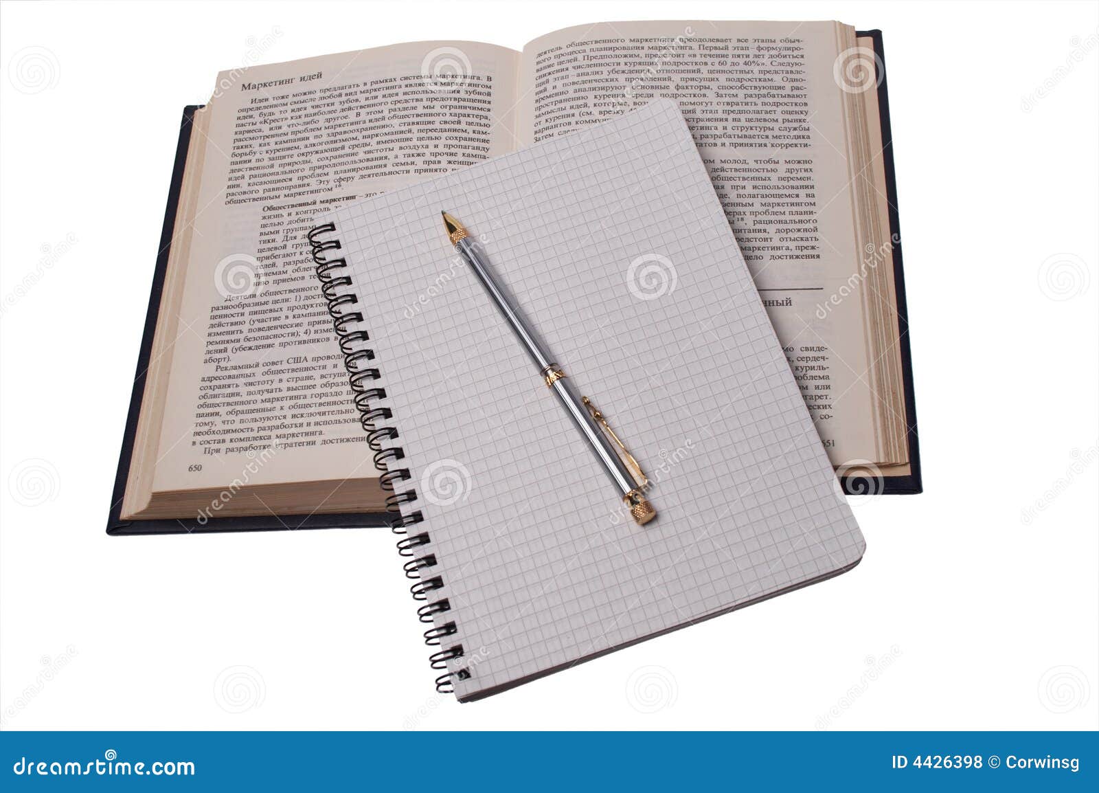 Pen on notebook and book 2 stock photo. Image of document - 4426398