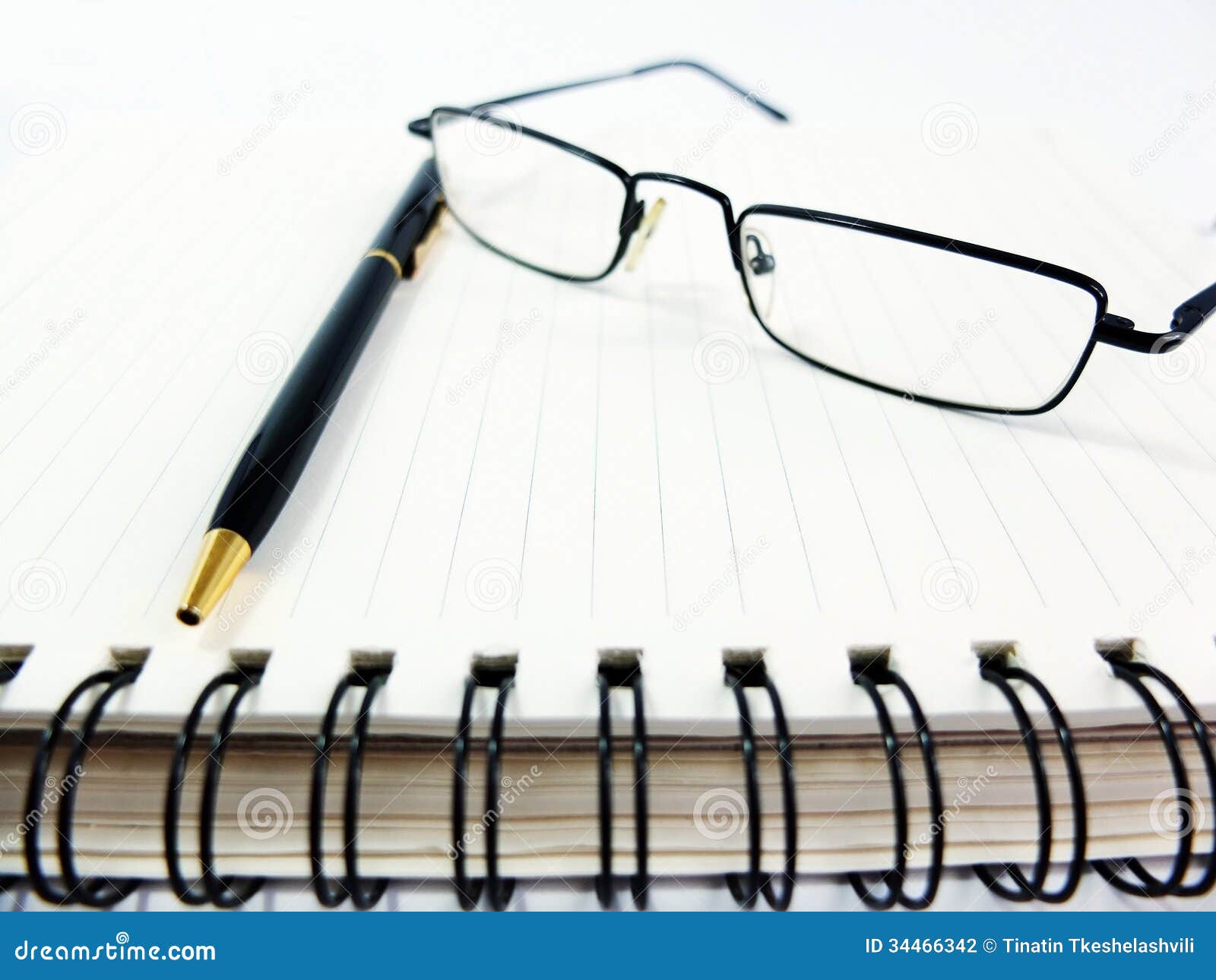 Pen Notebook and Glasses in Composition Stock Photo - Image of notebook ...