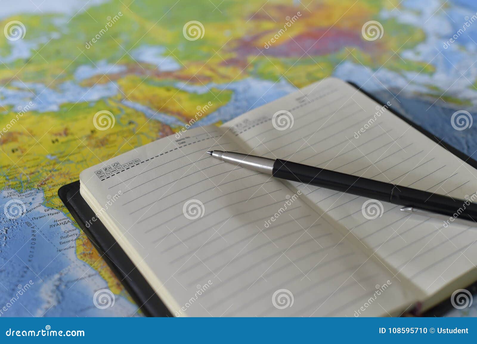 Pen on the notebook stock photo. Image of concept, paper - 108595710