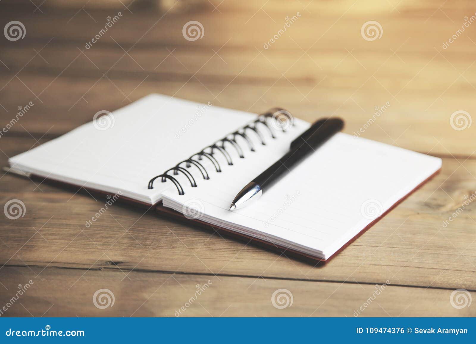 Pen on notebook stock photo. Image of planner, diary - 109474376
