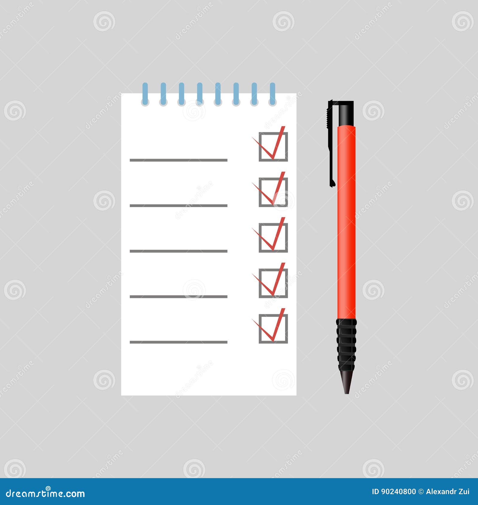 Pen and Notebook with Notes Stock Vector - Illustration of clean, cover ...