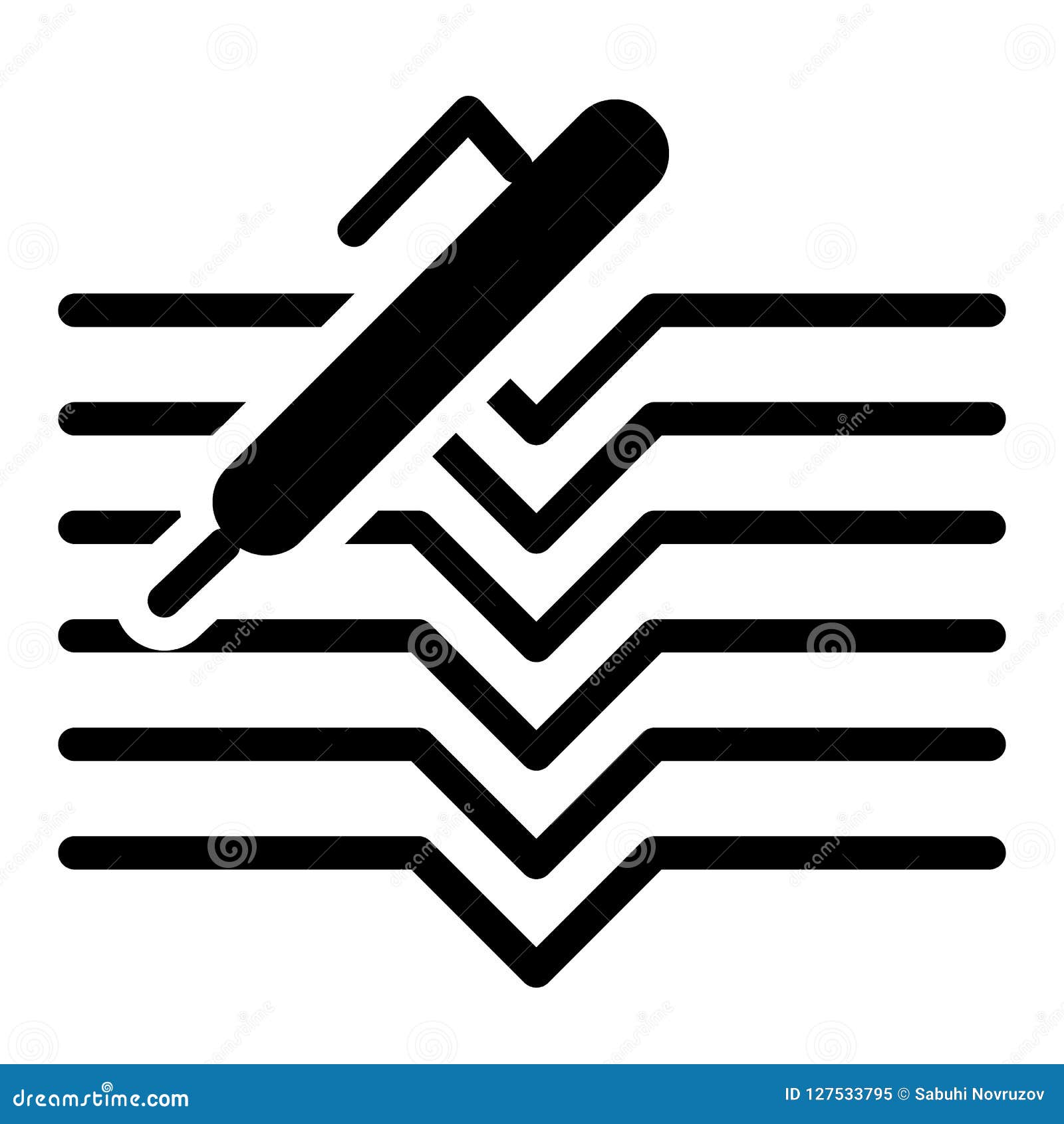 Pen and Notebook Solid Icon. Document Vector Illustration Isolated on ...