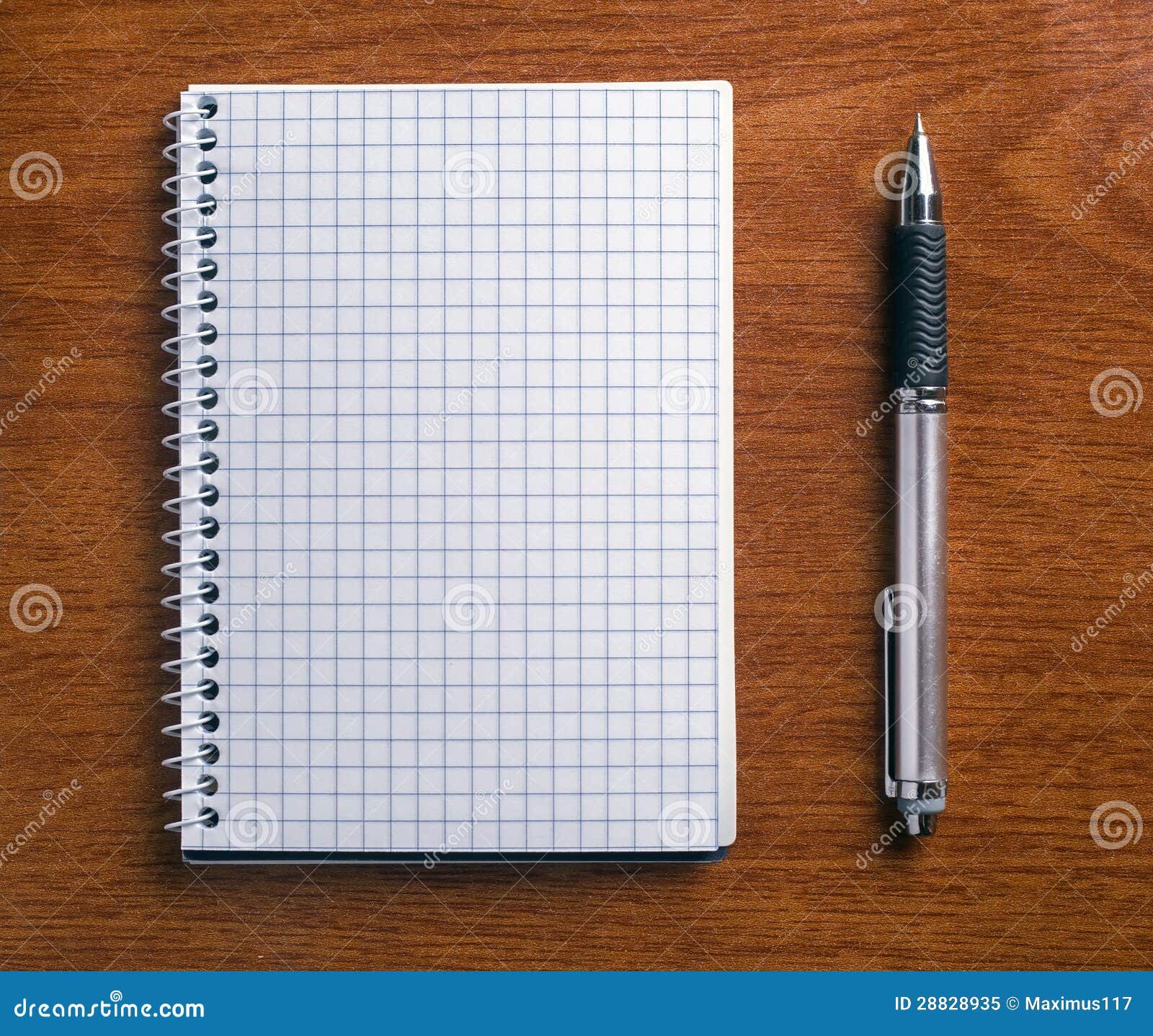 Pen and Notebook on a Wooden Table. Stock Image - Image of date, book ...