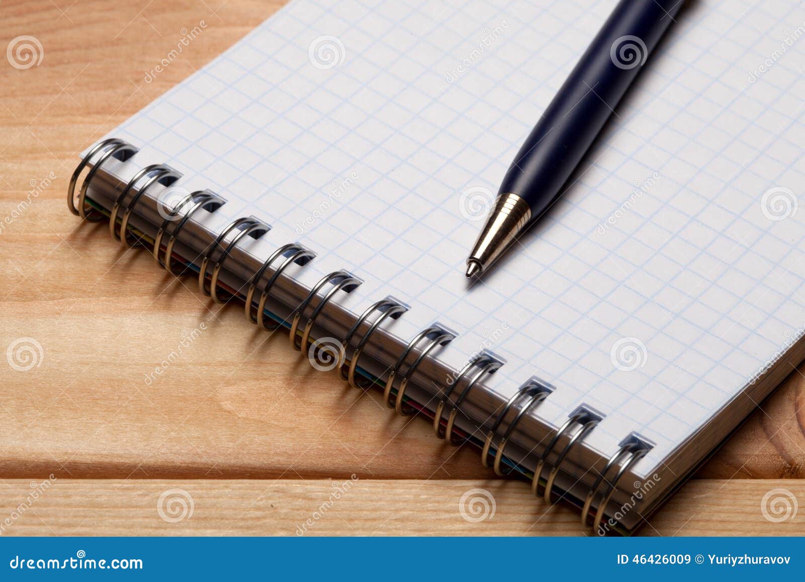 Pen and Notebook on Wooden Table. Stock Image - Image of work, concept ...