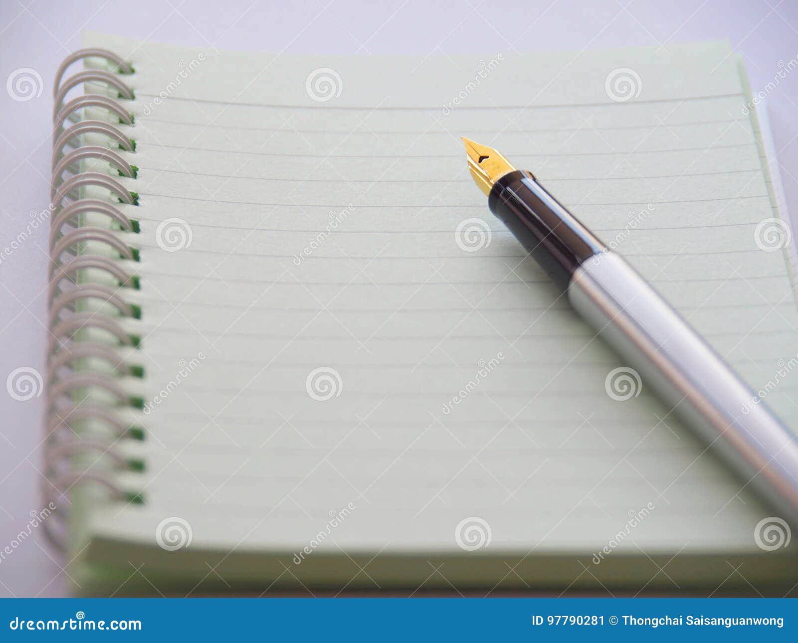 Pen and notebook stock image. Image of spiral, open, empty - 97790281