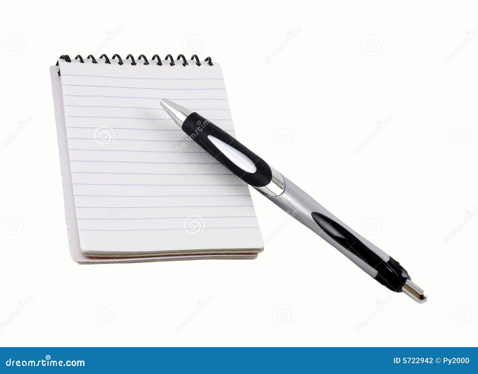 Pen on a spiral notepad stock photo. Image of spiral, details - 5722942