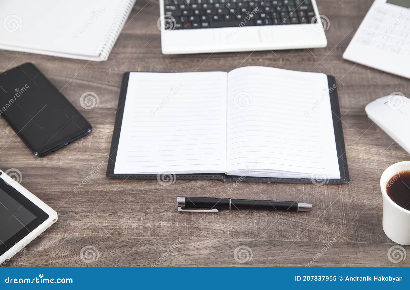Pen and Notepad on the Desk. Business Workplace Stock Image - Image of ...