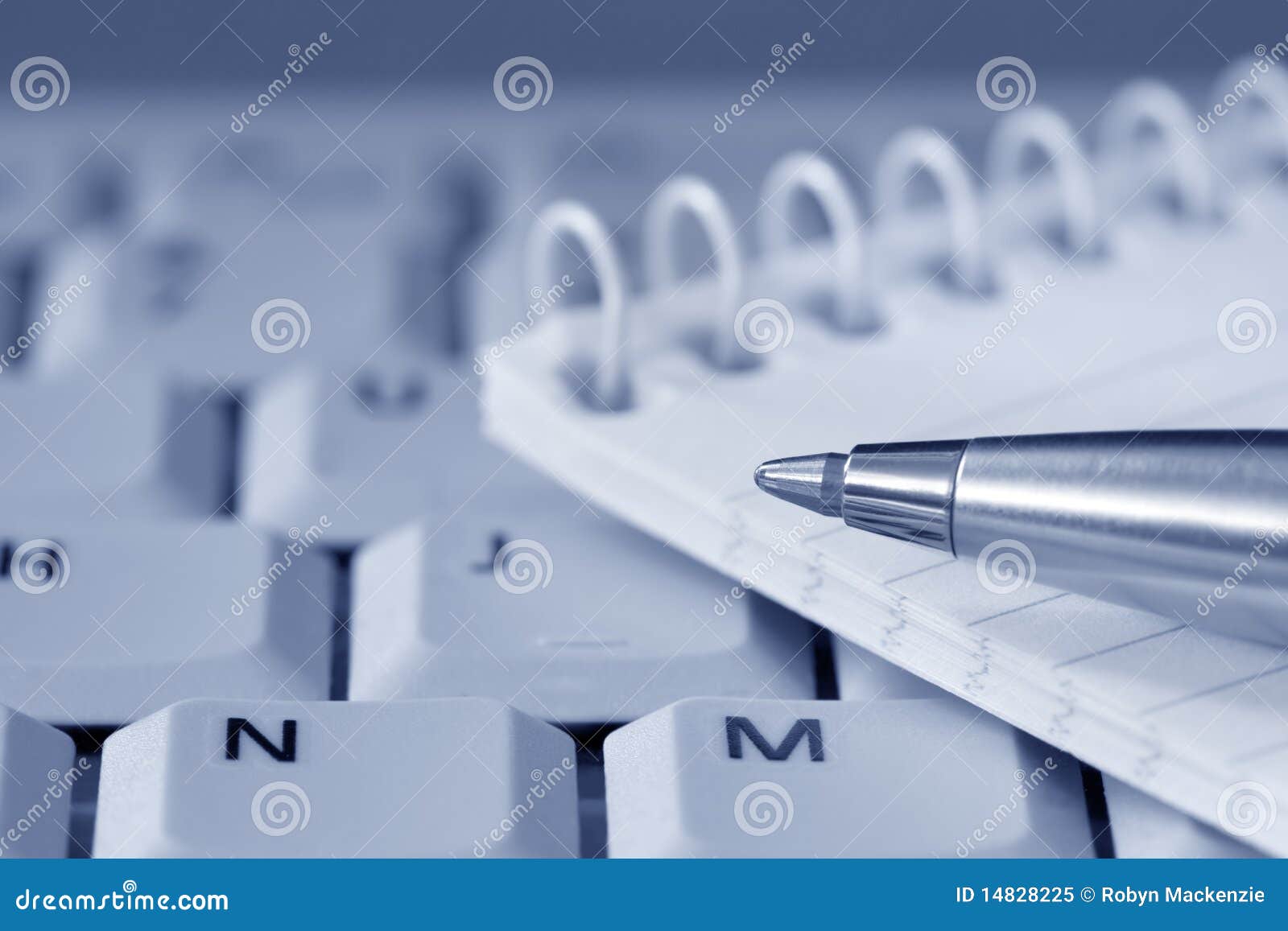 Pen and Notepad on Keyboard Stock Image - Image of paper, notebook ...