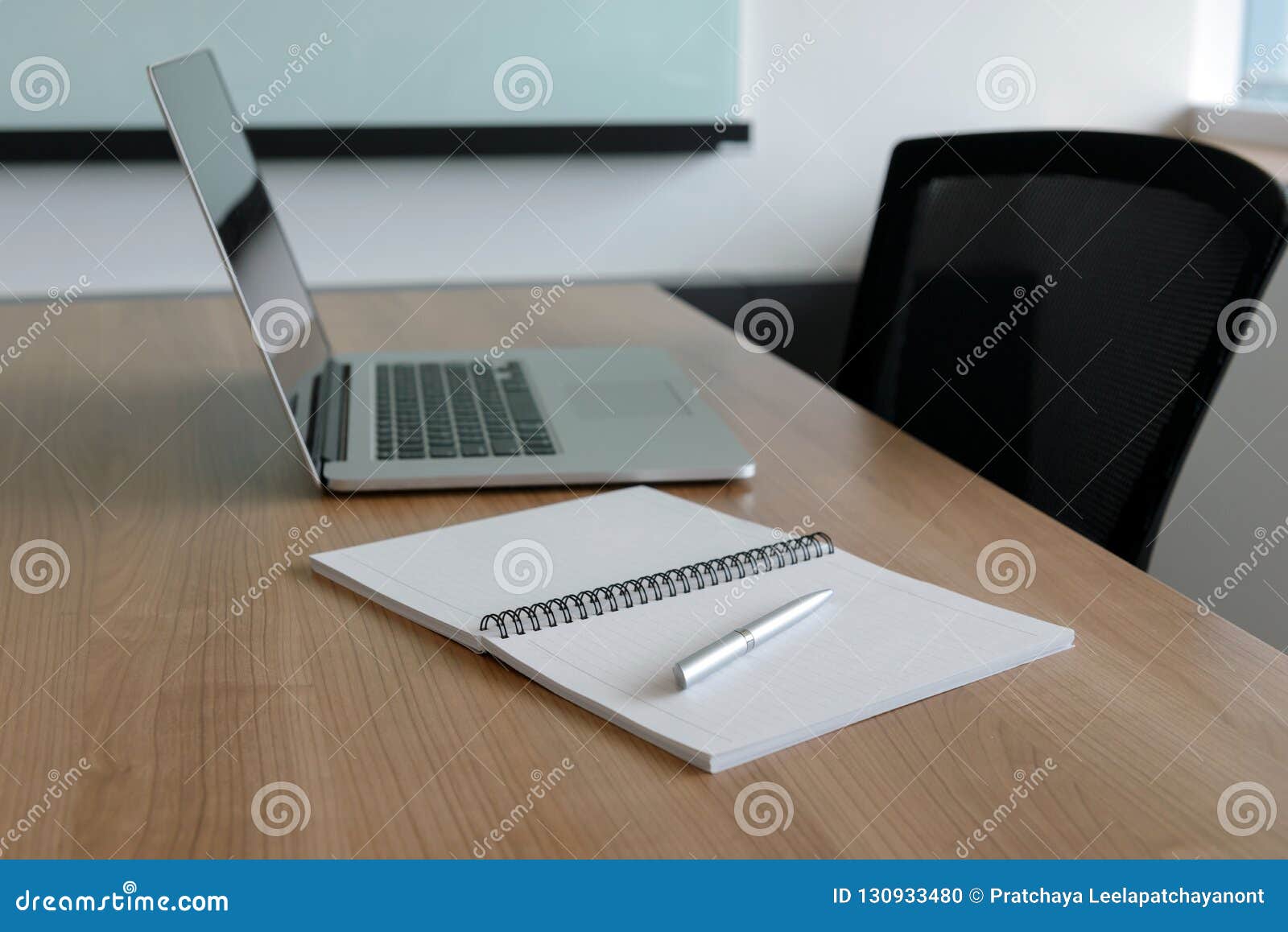 Pen on Notepad and Laptop and for Agenda Kept on Table in Empty ...