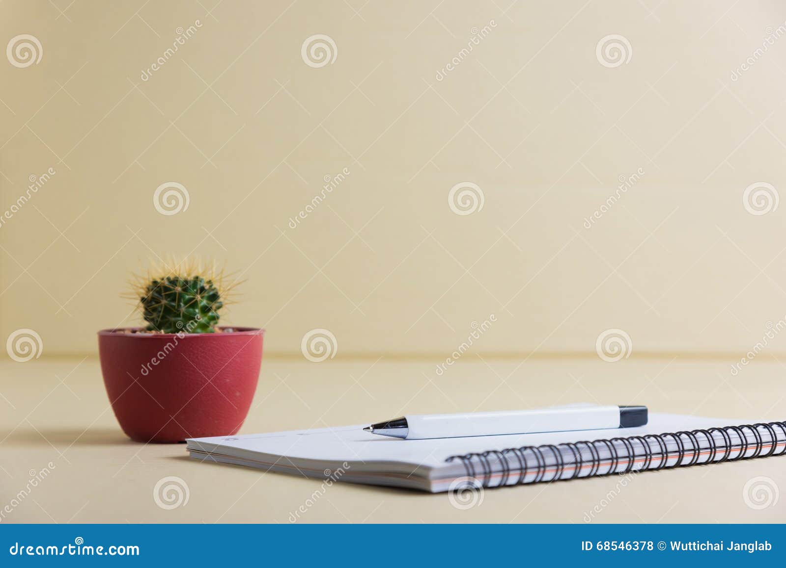 Pen and Notepad in the Room Stock Photo - Image of cactus, clean: 68546378