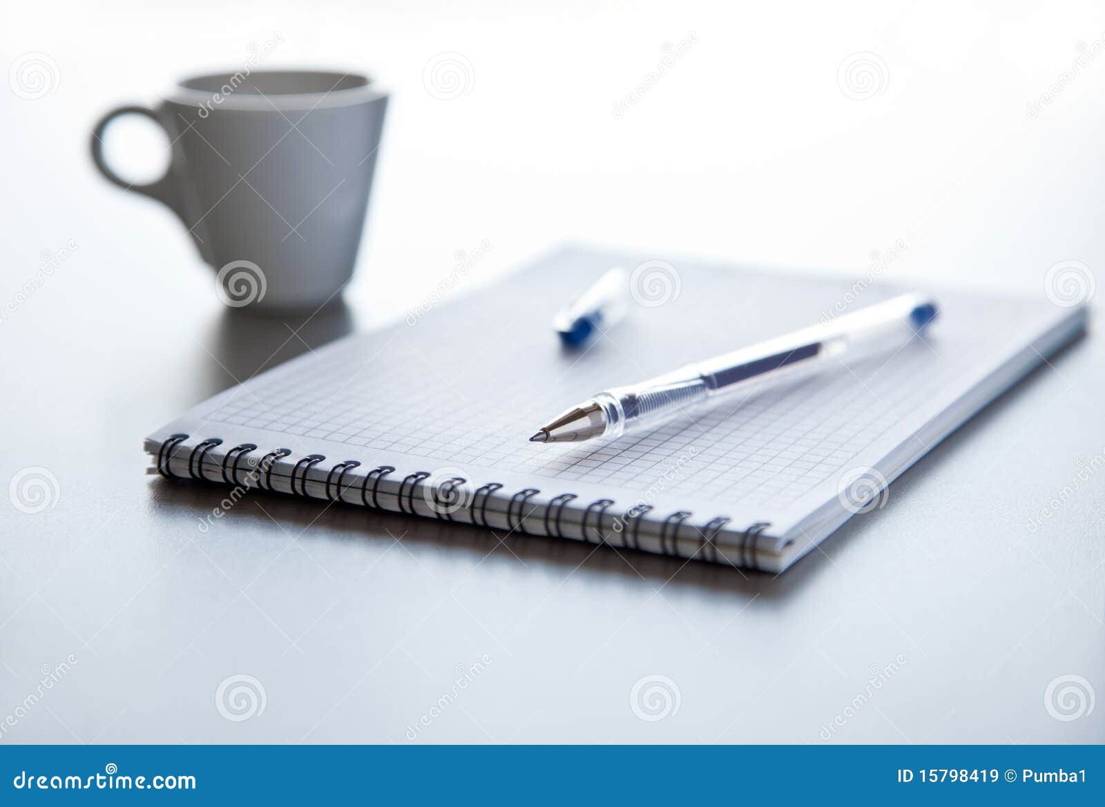 Pen and Notepad on Steel Table. Stock Image - Image of place, equipment ...
