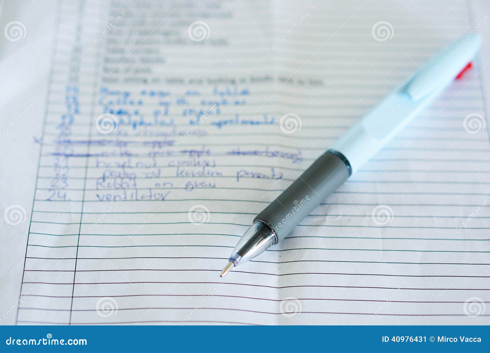 Pen and notes stock image. Image of written, paper, objects - 40976431