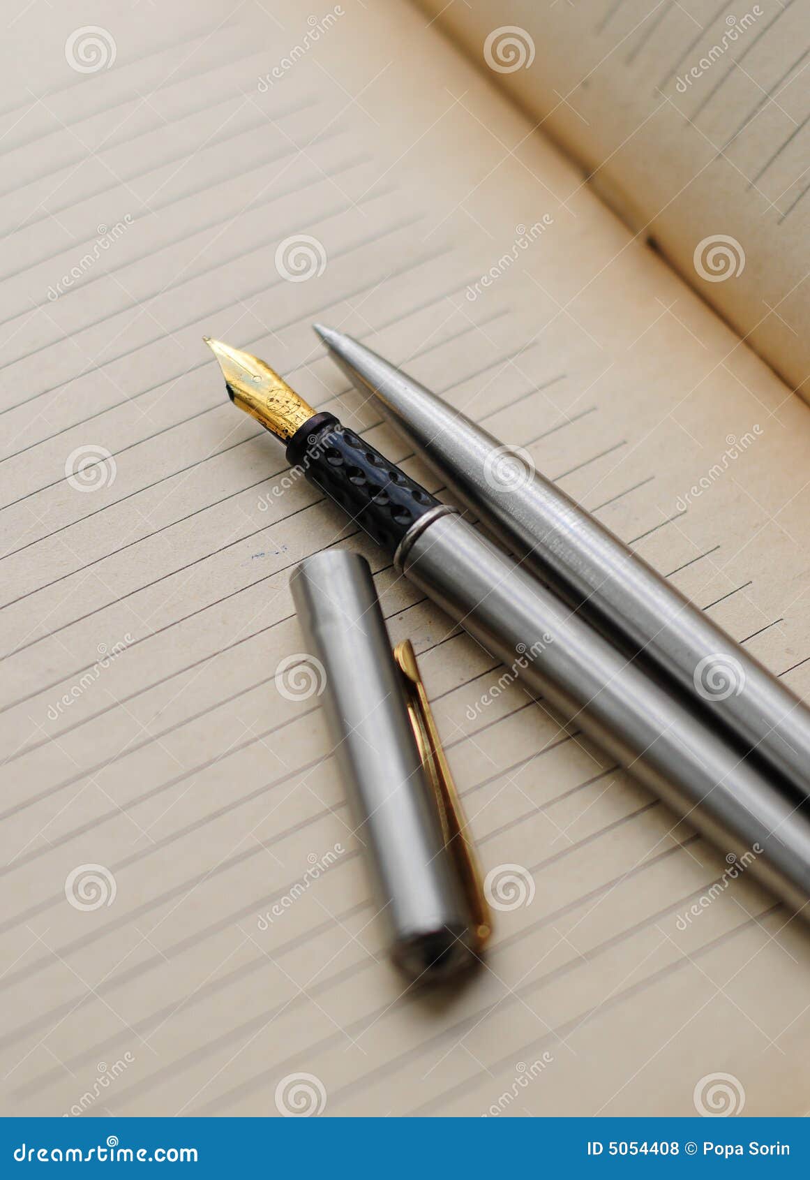 Pen and Old Paper stock photo. Image of paper, render - 5054408