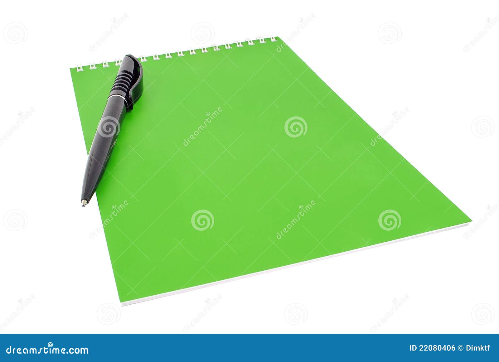 Pen Over Closed Green Note Pad Book Stock Photo - Image of memo, lined ...