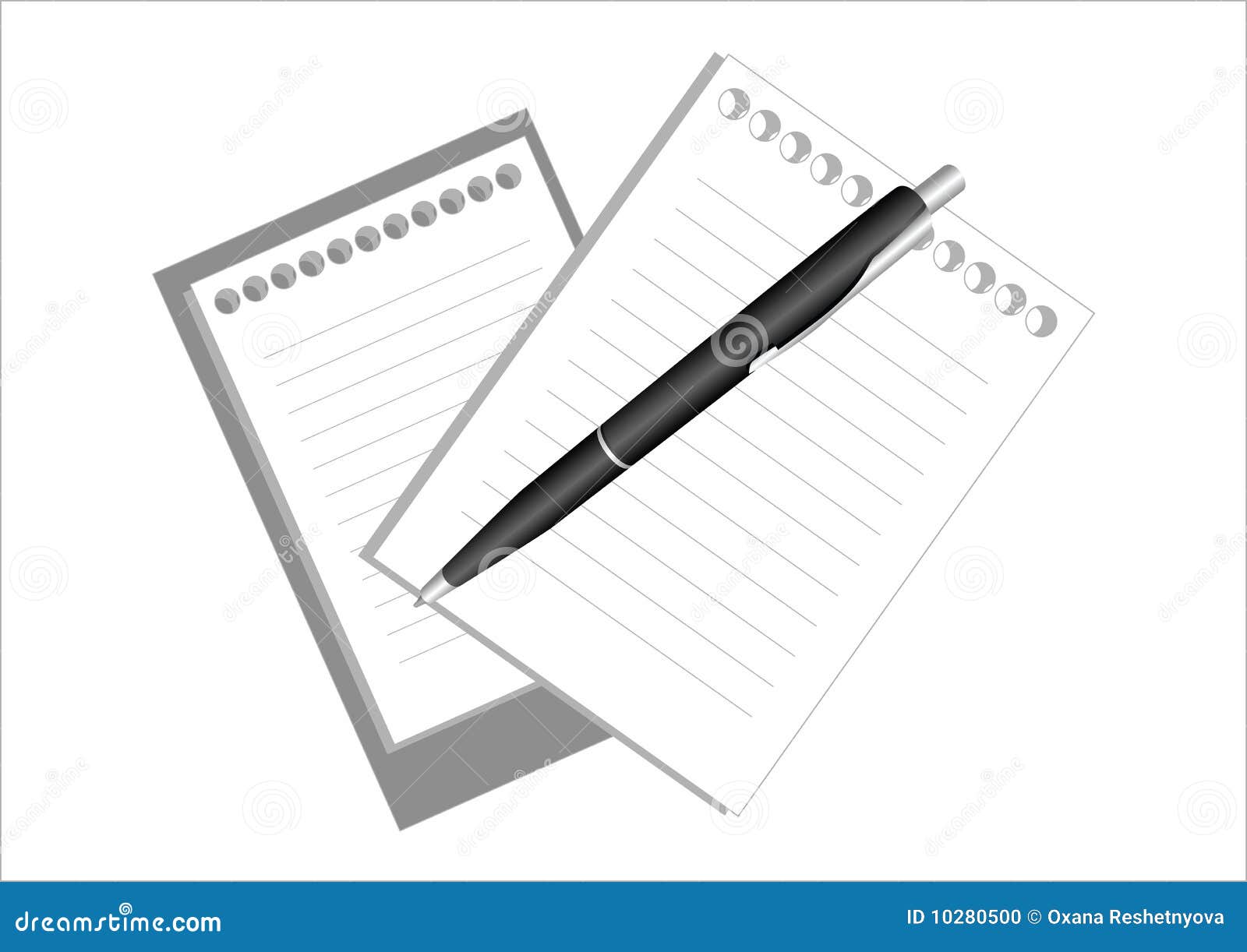 Pen and paper stock vector. Illustration of paper, metal - 10280500