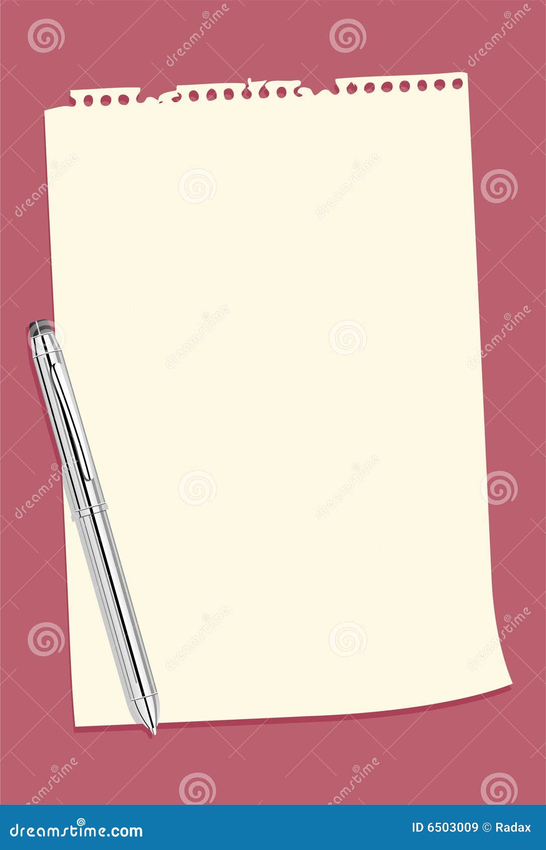 Pen on paper stock vector. Illustration of writing, materials - 6503009