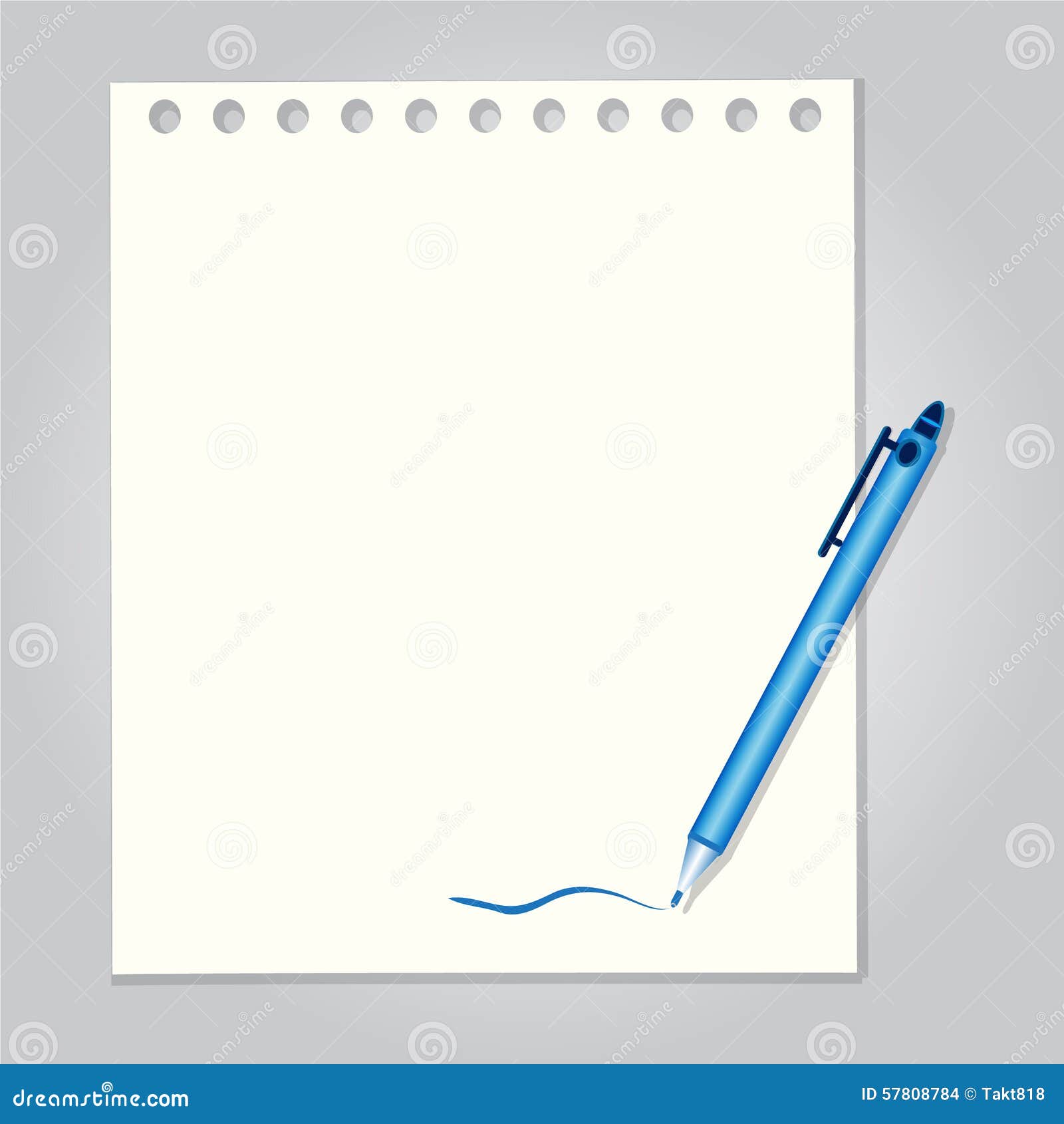 Pen With Paper Background Illustration Stock Illustration - Image: 57808784