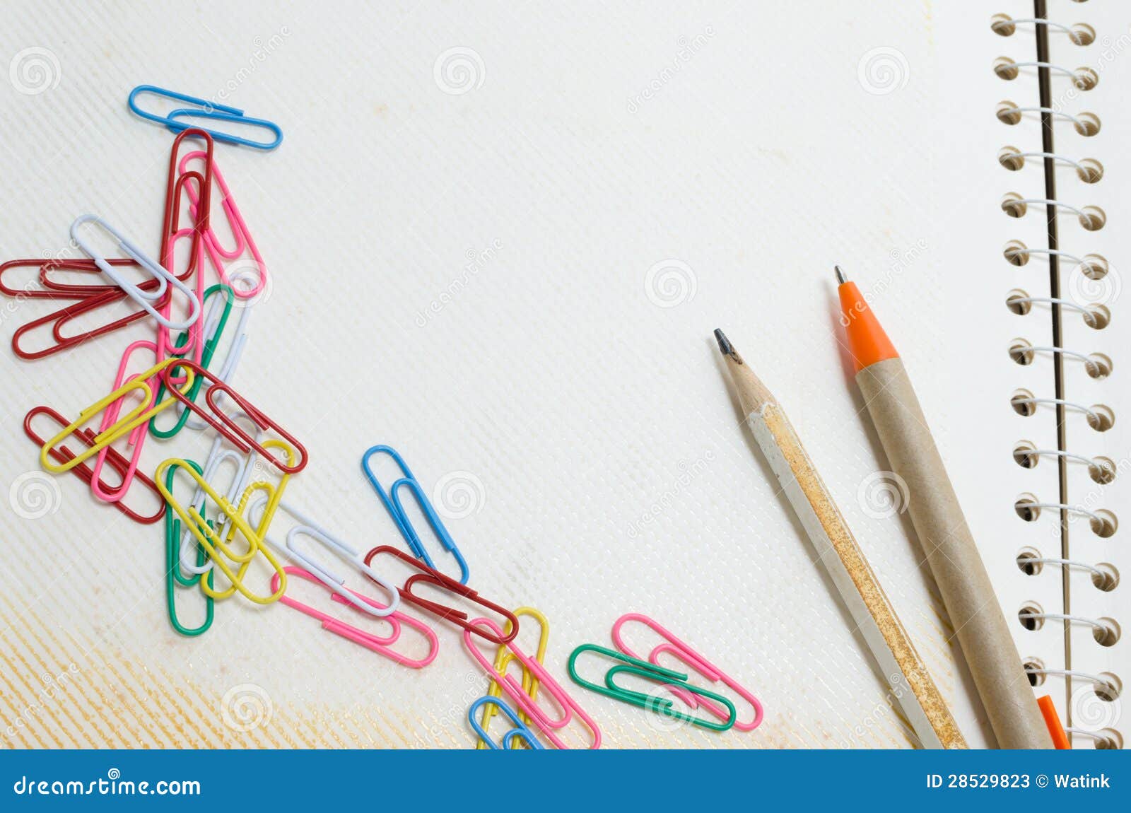 Pen and paper clips stock image. Image of notepad, message - 28529823