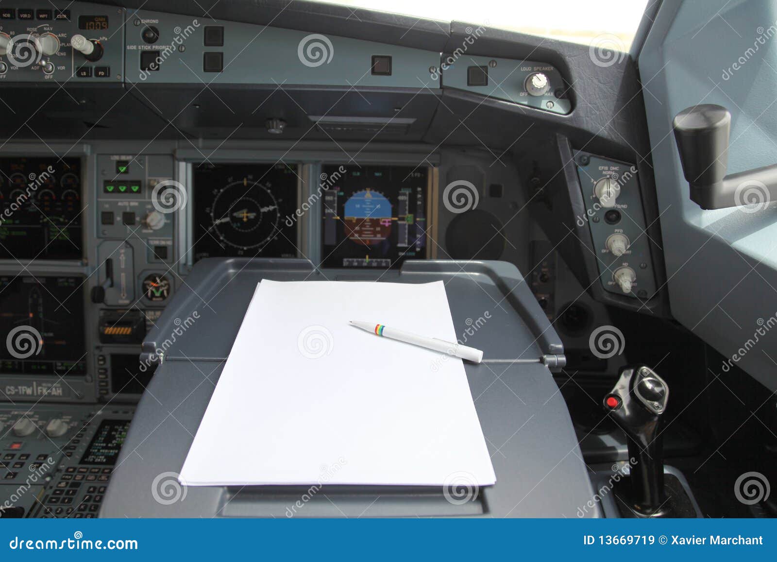 Pen and paper in cockpit stock image. Image of jumbo - 13669719