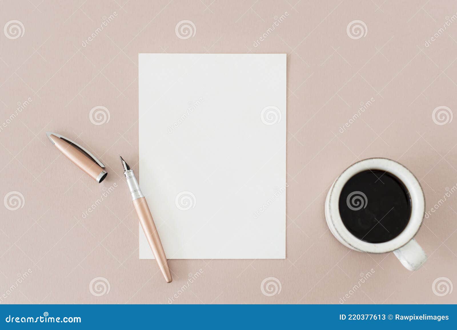 Pen Paper and Coffee on the Table Stock Image - Image of background ...