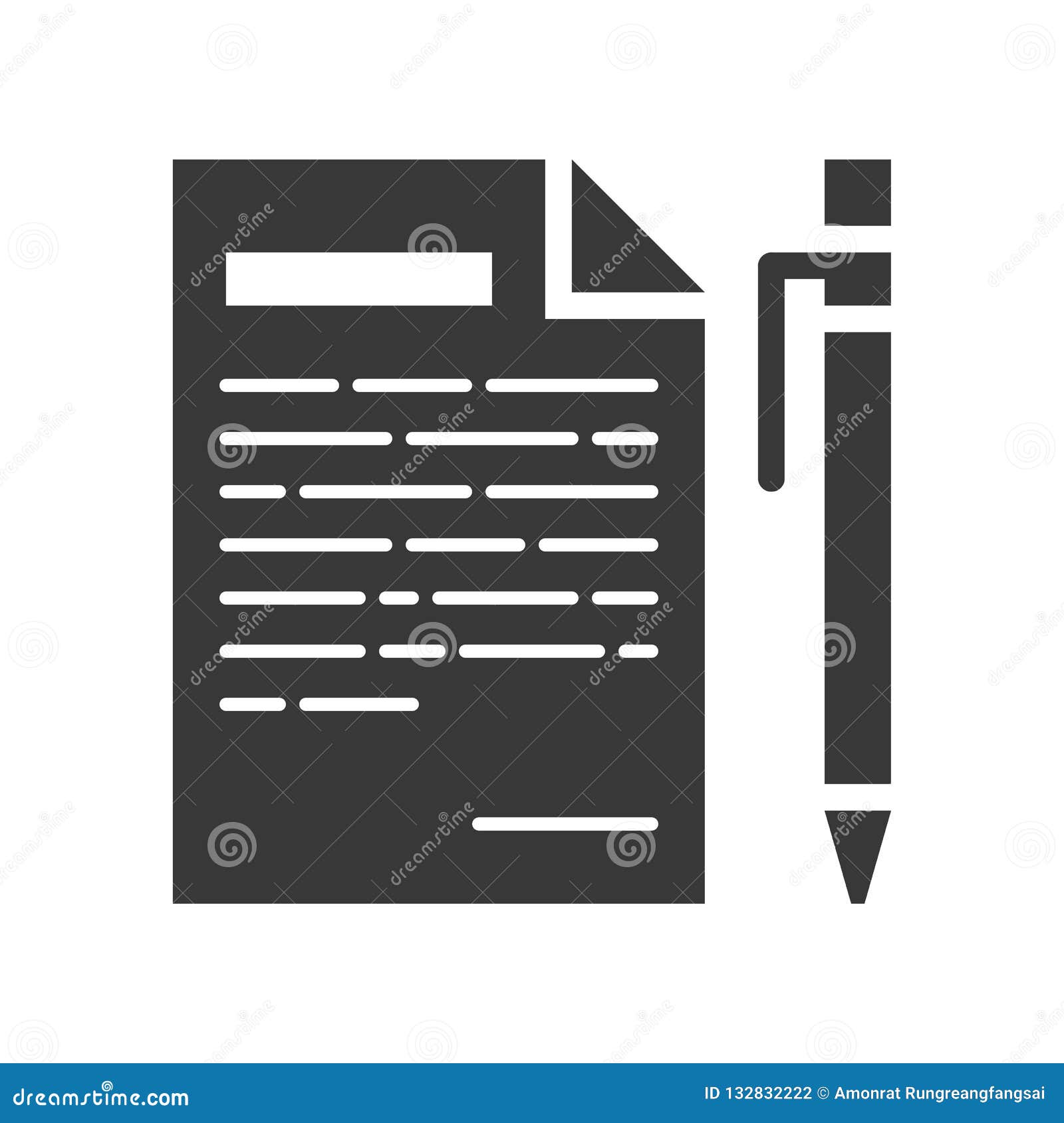 Pen and Paper with List, Message Icon Stock Vector - Illustration of ...