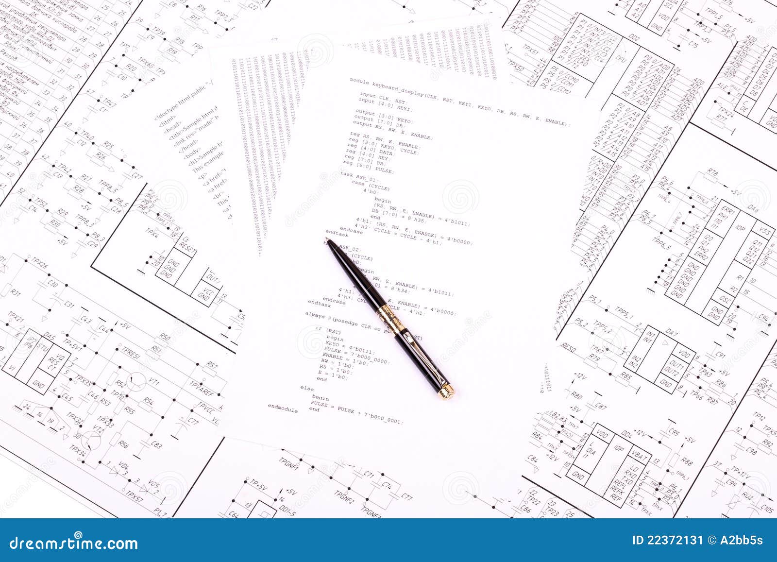 Pen on Paper with the Program Stock Image - Image of page, planning ...
