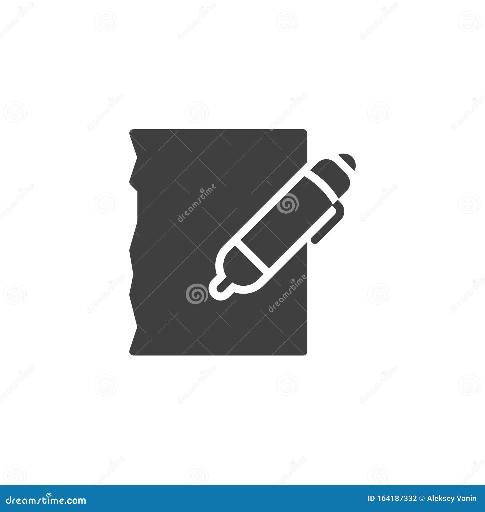 Pen and paper vector icon stock vector. Illustration of signature ...